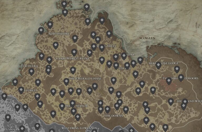 Diablo IV – Guide de zone « Scosglen » : 100% de renommée, Autels de ...